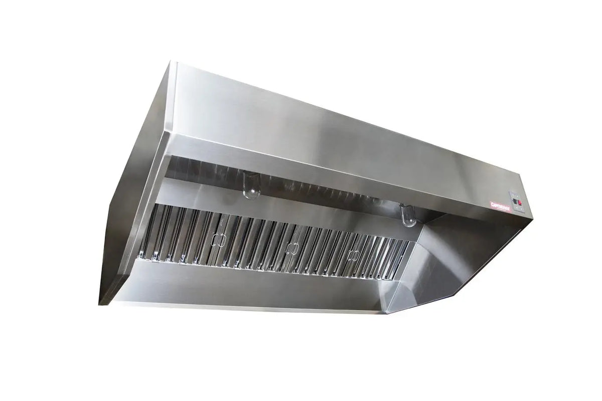 CaptiveAire 8ft SND-2 Series Stainless Steel Sloped Wall Canopy Hood ...