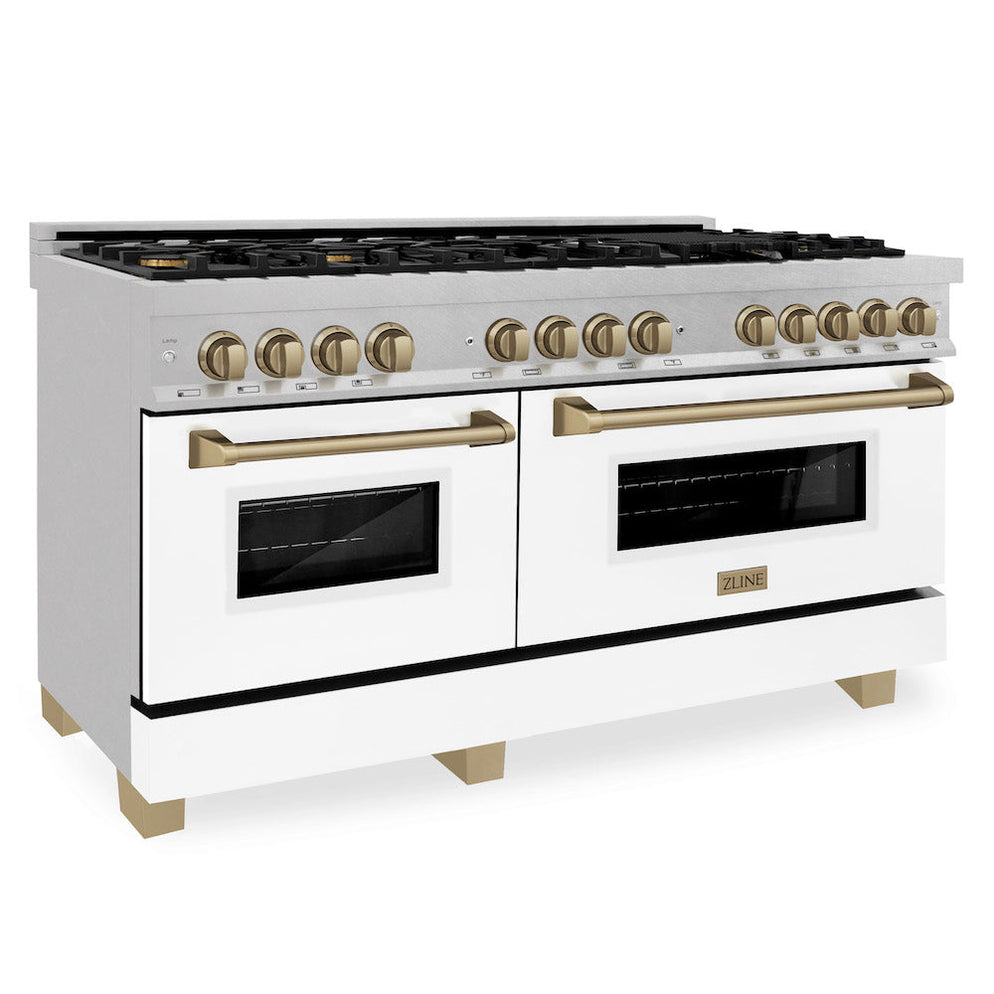 ZLINE Autograph Edition 60 in. 7.4 cu. ft. Dual Fuel Range with Gas St ...