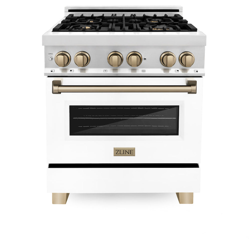ZLINE Autograph Edition 30 in. 4.0 cu. ft. Dual Fuel Range with Gas St ...