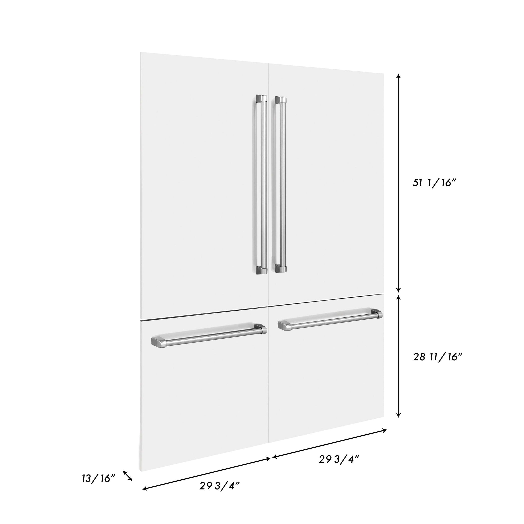 ZLINE 60" Refrigerator Panels in White Matte for a 60" Built-in Refrig ...